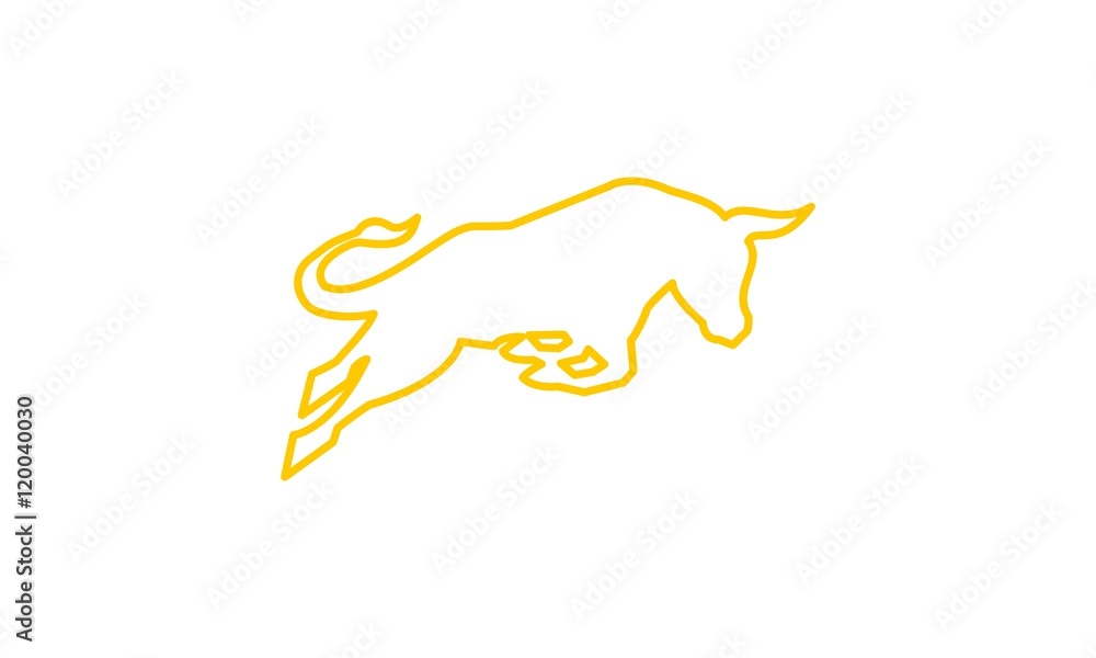 Yellow Line Bull Stock Vector | Adobe Stock