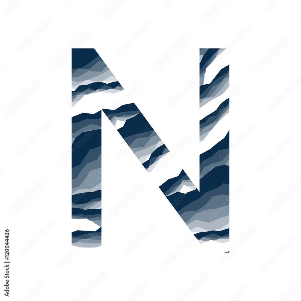 The letter N, in the alphabet abstract background marble, bark ...