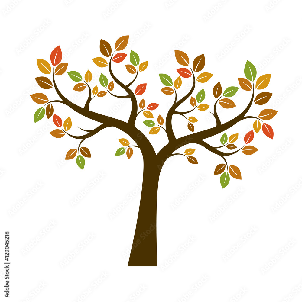 Shape of Autumn Tree. Vector Illustration. Stock Vector | Adobe Stock