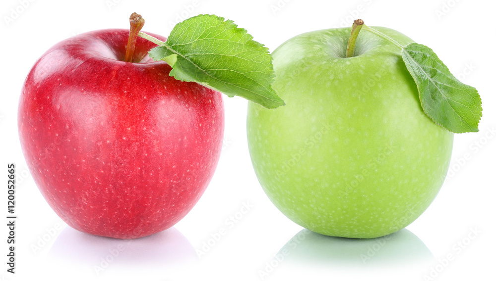 Apfel Frucht Äpfel Früchte frisch Obst rot grün Freisteller f Stock ...