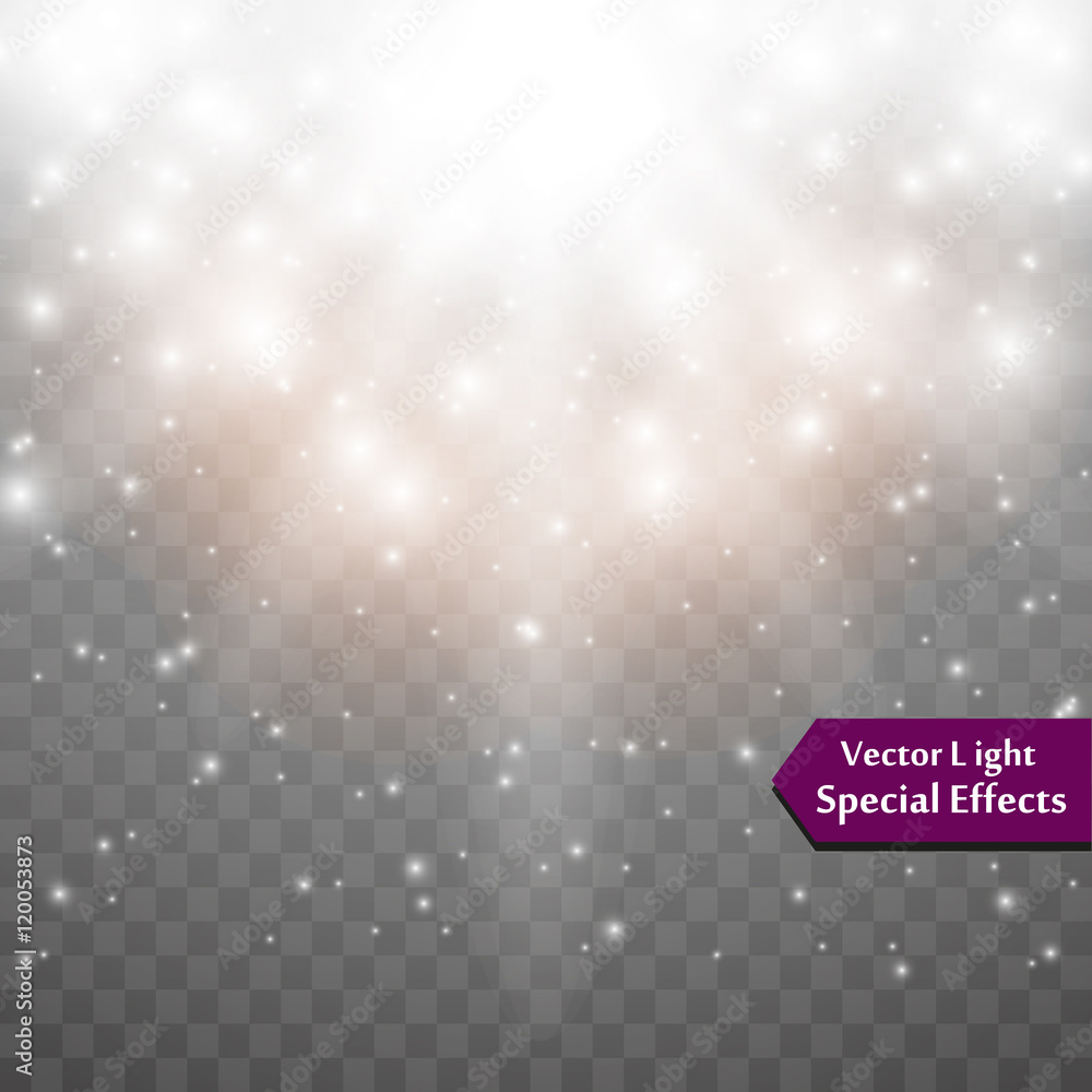 light effect in sky, explosion on transparent background Stock Vector ...