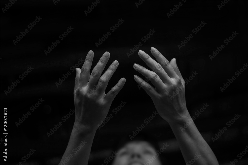 Respect and pray at night background Stock Photo | Adobe Stock