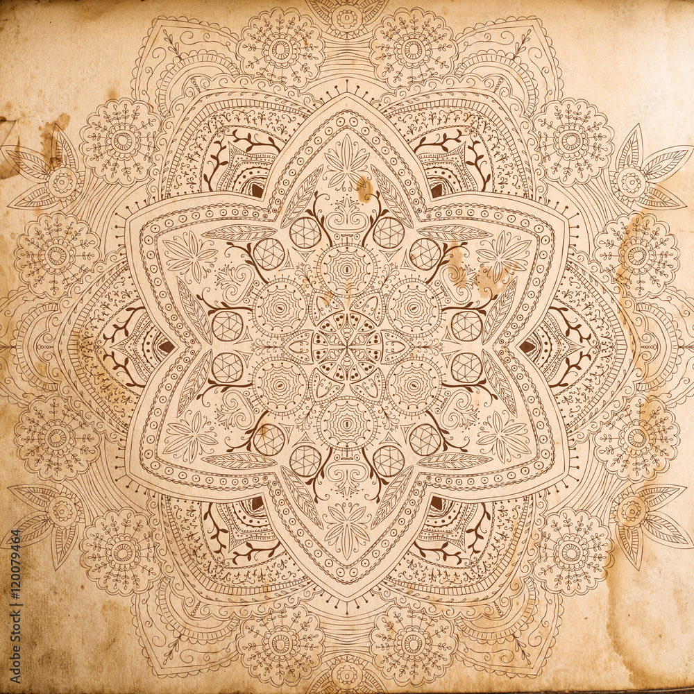 Digital Paper for Skrapbook Wood and Mandala Texture Background Stock ...