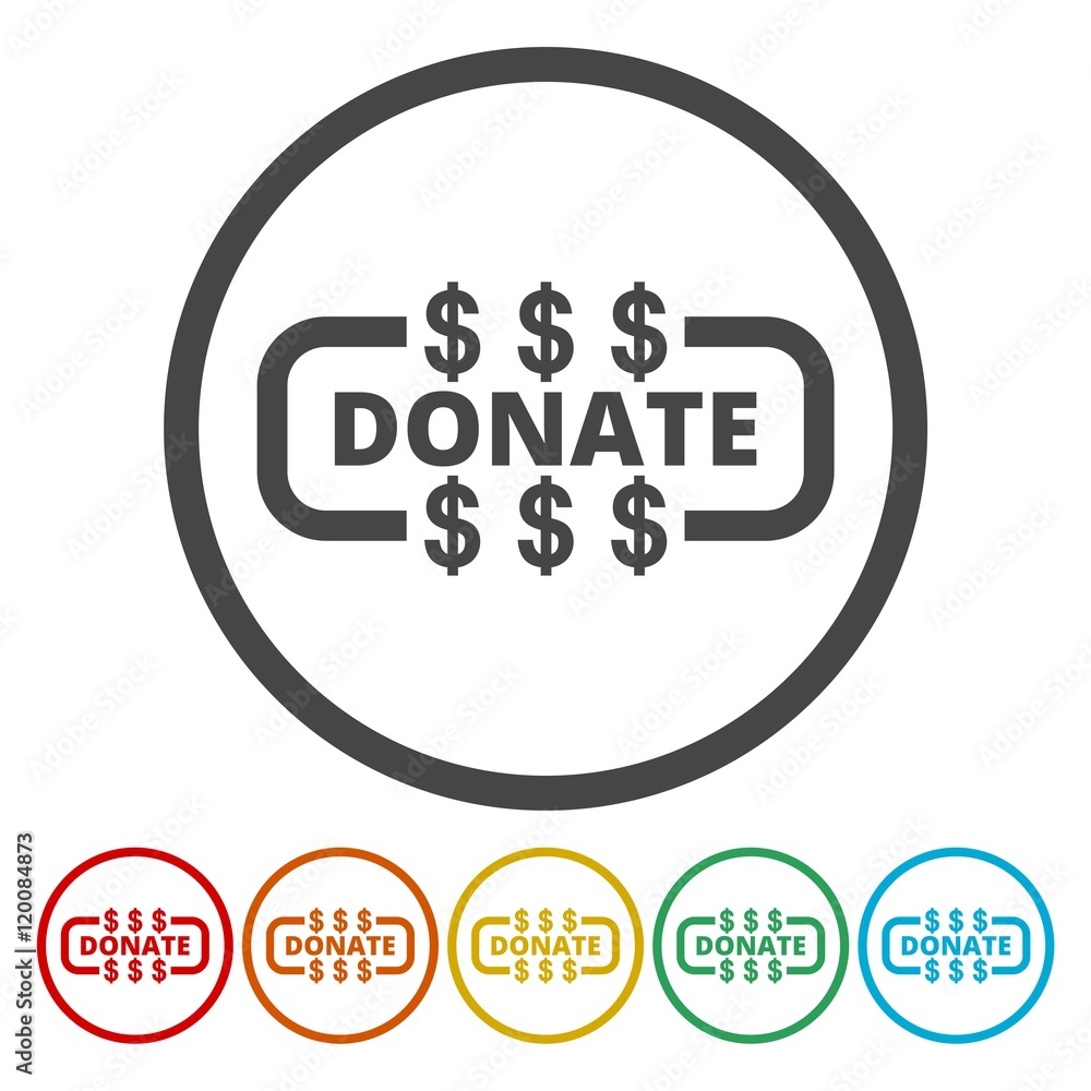 Donate sign icon Stock Vector | Adobe Stock