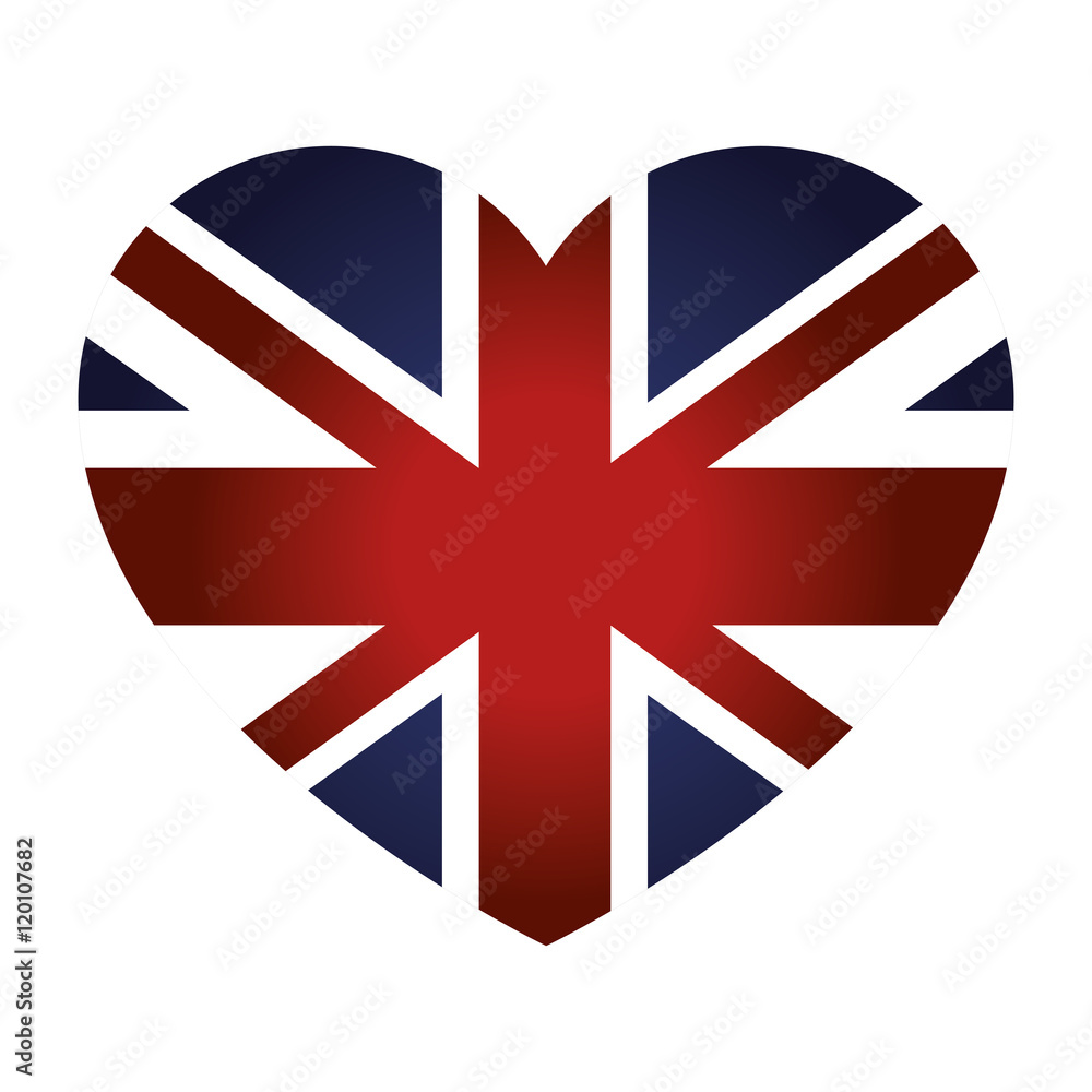 london city flag in heart shape. british symbol. vector illustration ...