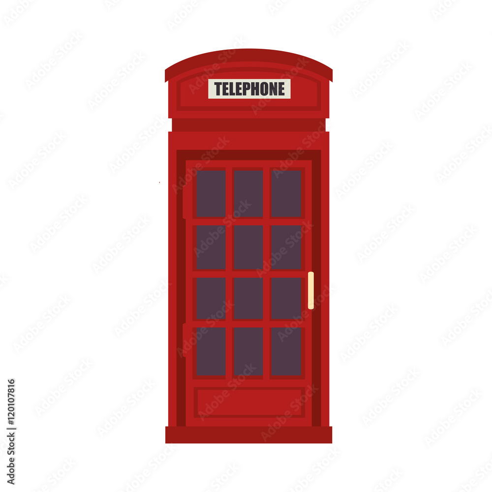 red british telephone cabin. london symbol. vector illustration Stock ...