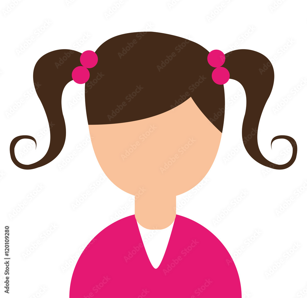 girl little kid cute character vector illustration design Stock ...