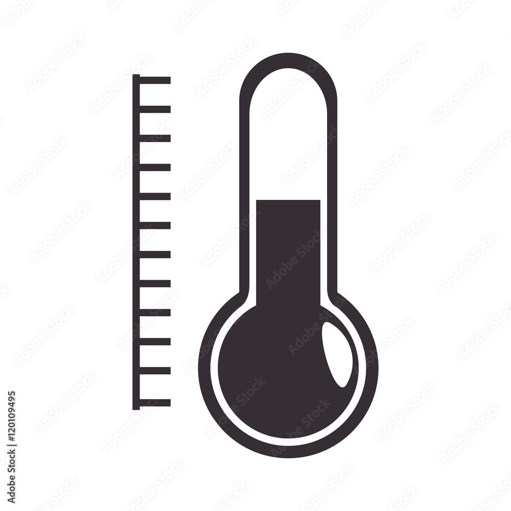 thermometer with scale measurement temperature instrument. silhouette ...