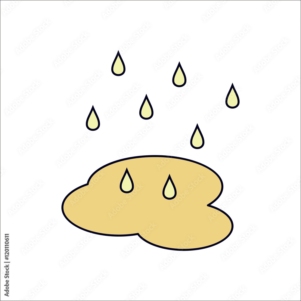 Water drop or rain puddle sign flat icon on background Stock Vector ...
