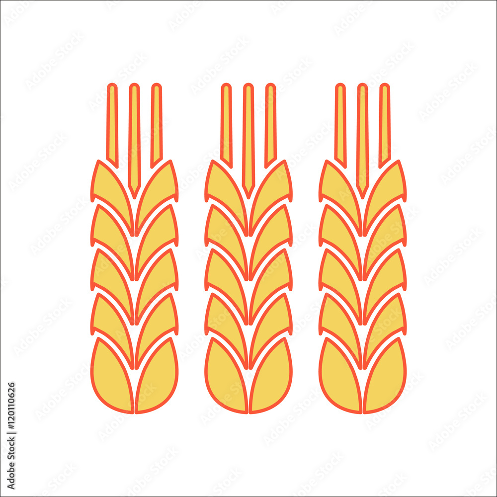 Wheat sign flat icon on background Stock Vector | Adobe Stock