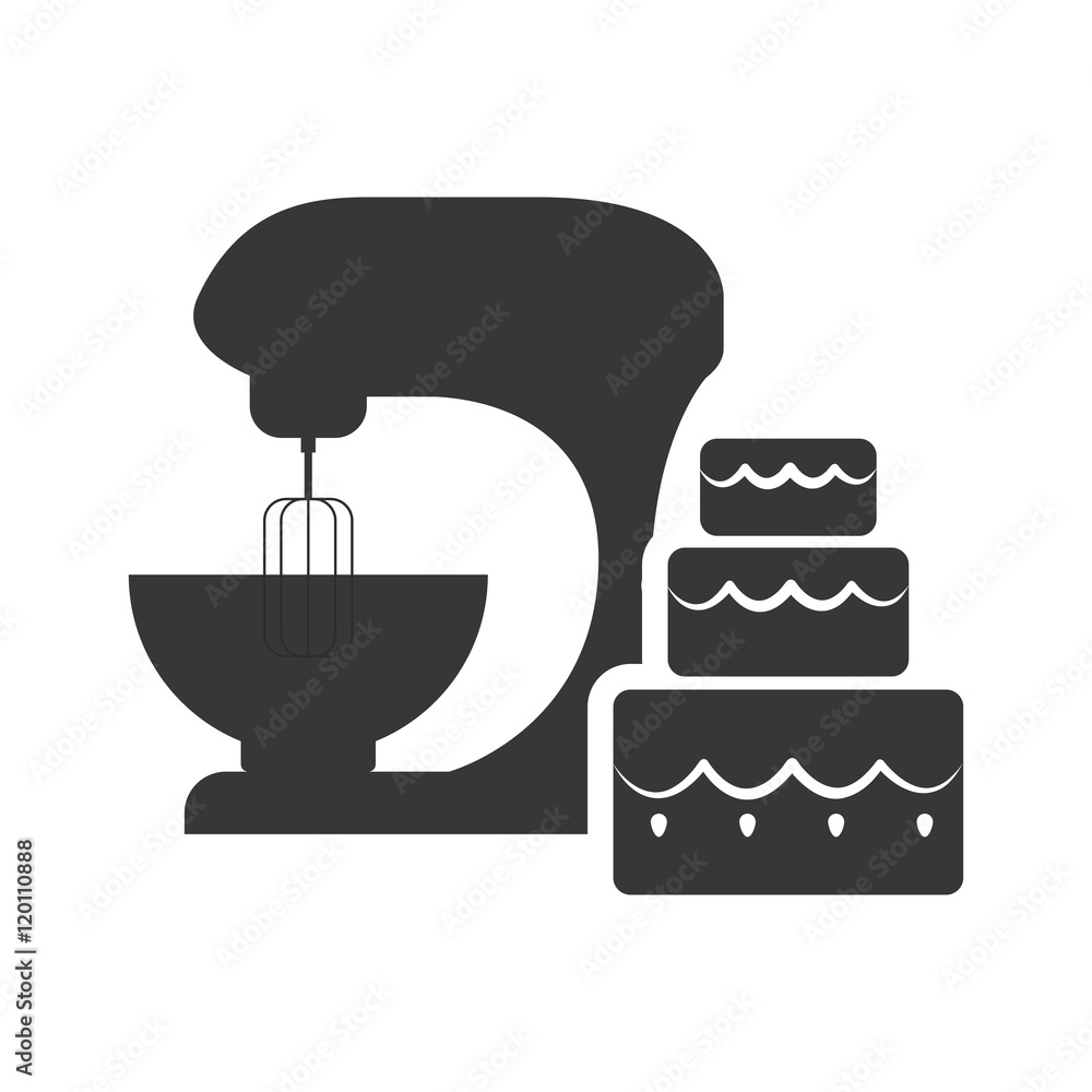Vettoriale Stock mixer and cake icon. Bakery food and shop theme ...