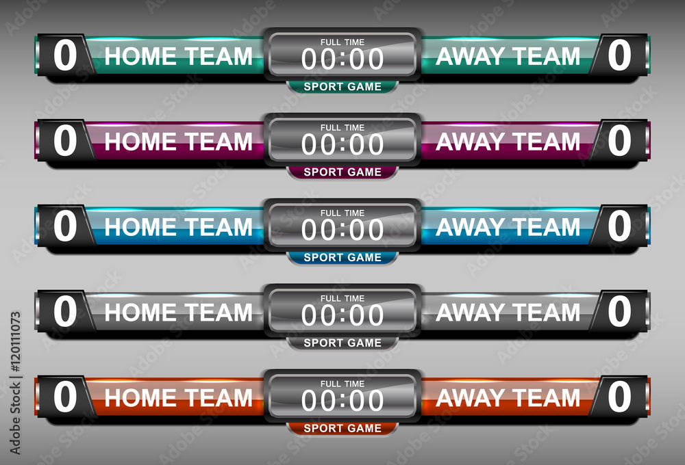 scoreboard object design for football and soccer, vector illustration ...