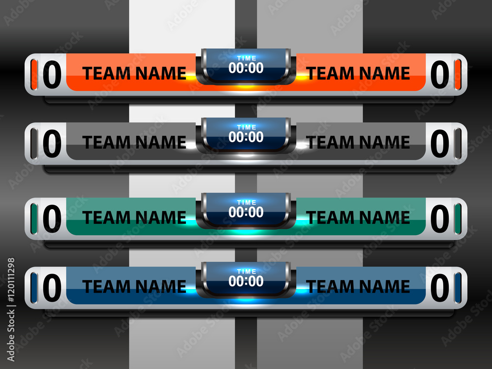 sport scoreboard design for football and soccer, vector illustration ...