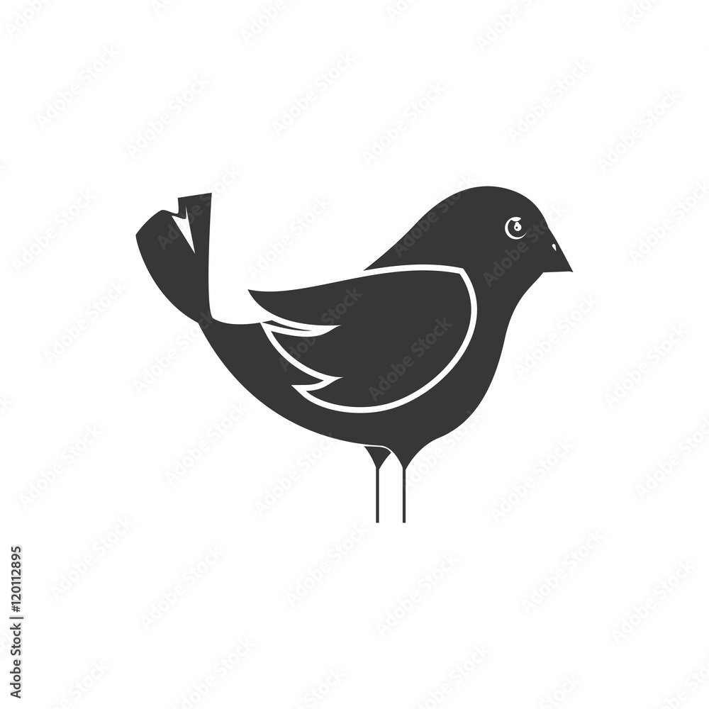 bird animal showing wings. side view. silhouette vector illustration ...