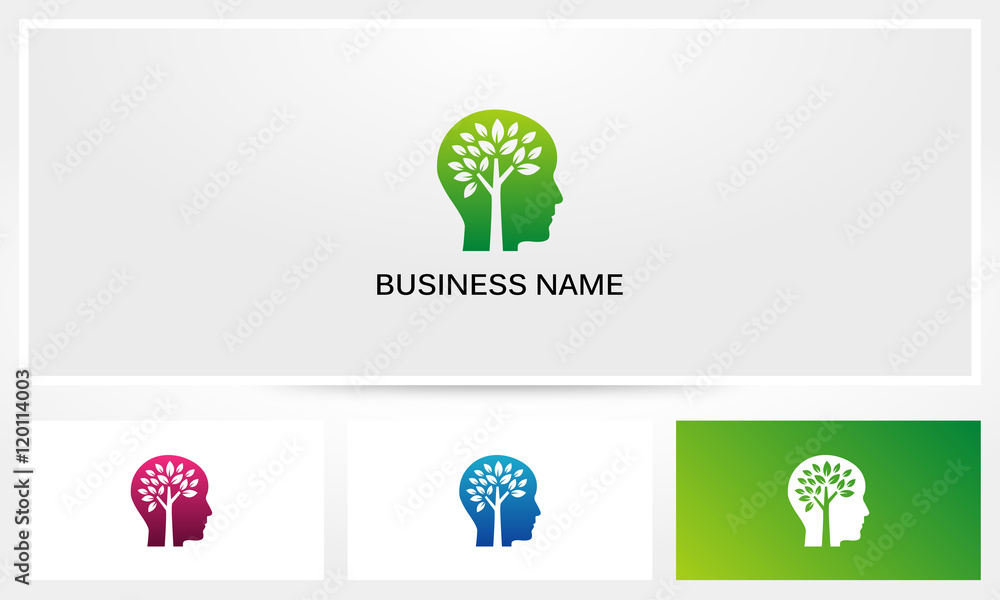 Mind Tree Brain Education Logo Stock Vector | Adobe Stock