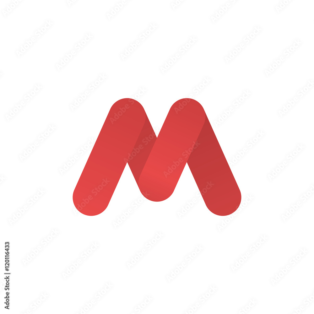 Abstract red letter M logo design template. Icon shape element. You can ...