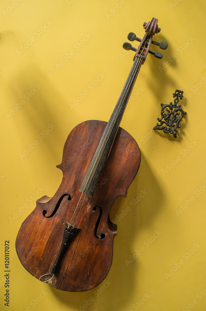 Cello Yellow Wall Stock Photo | Adobe Stock