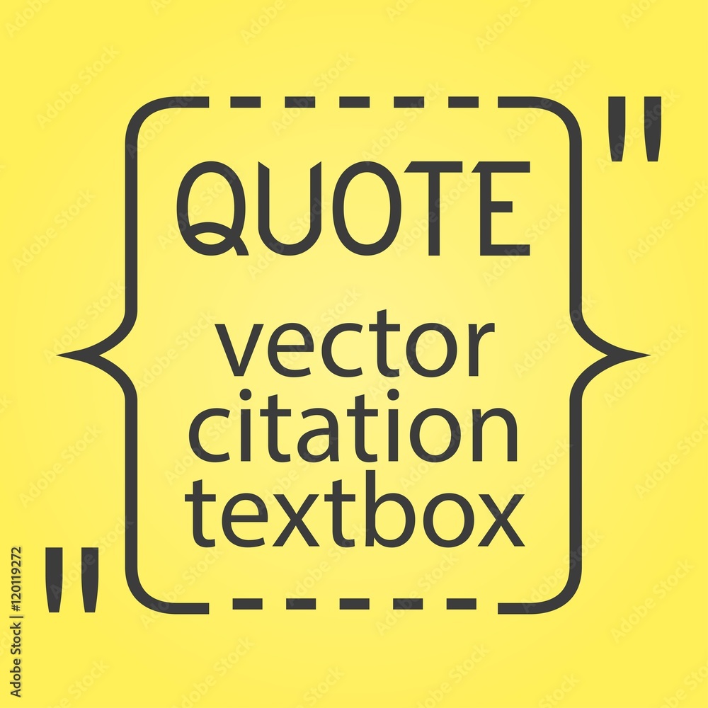 Citation text box. Frame for decoration quote and other information ...