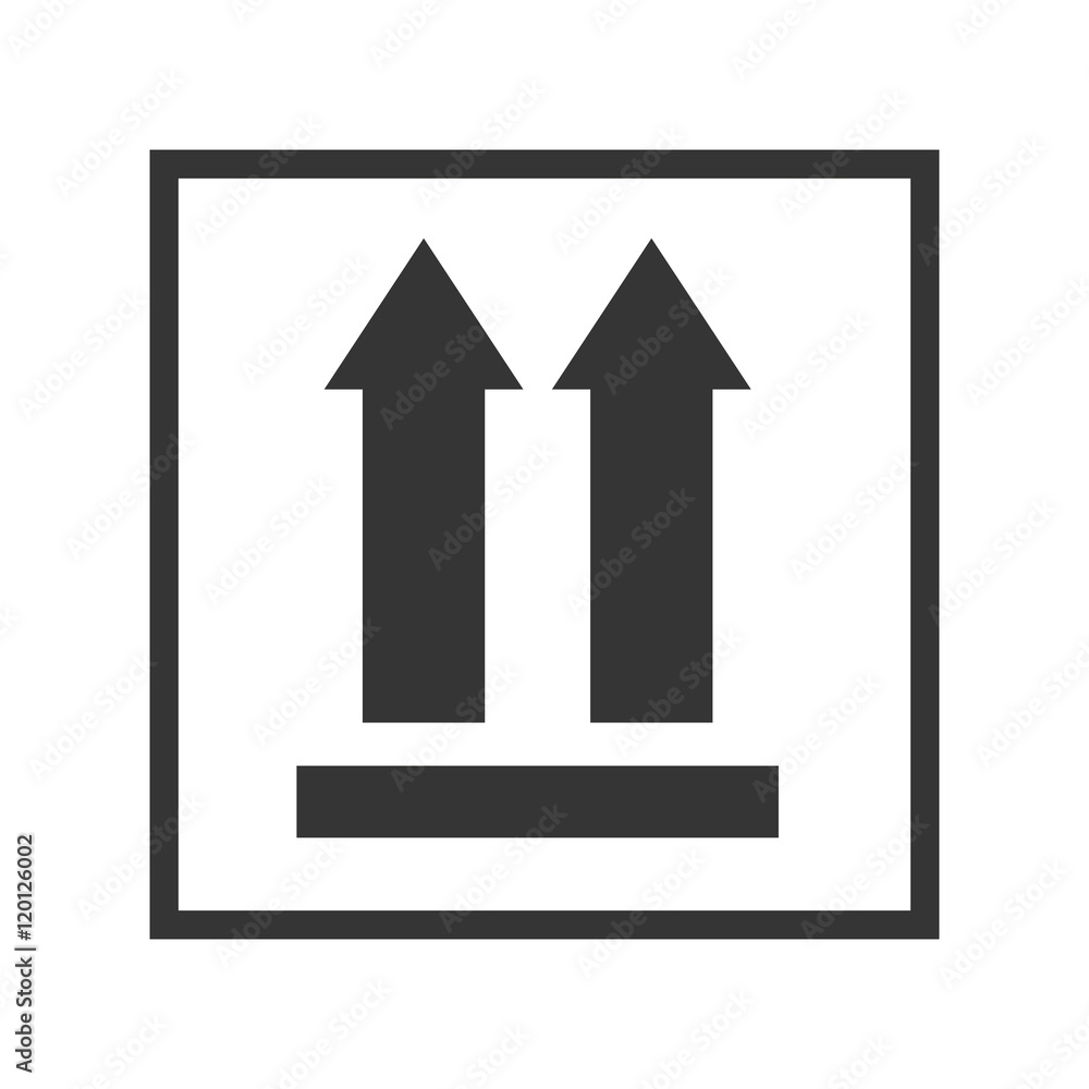 package up side arrow sign in black square. vector illustration Stock ...