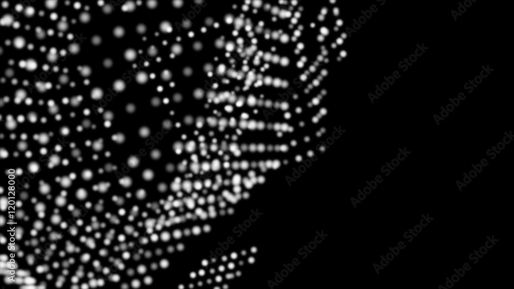 Abstract explosion of white particles on a black. You can change the ...