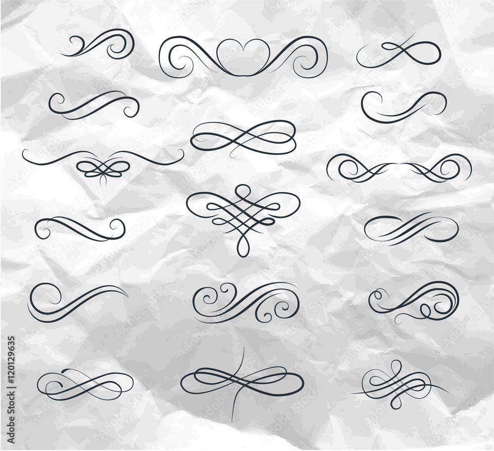 Vintage elements and page decoration. Ornate frames and scroll element ...