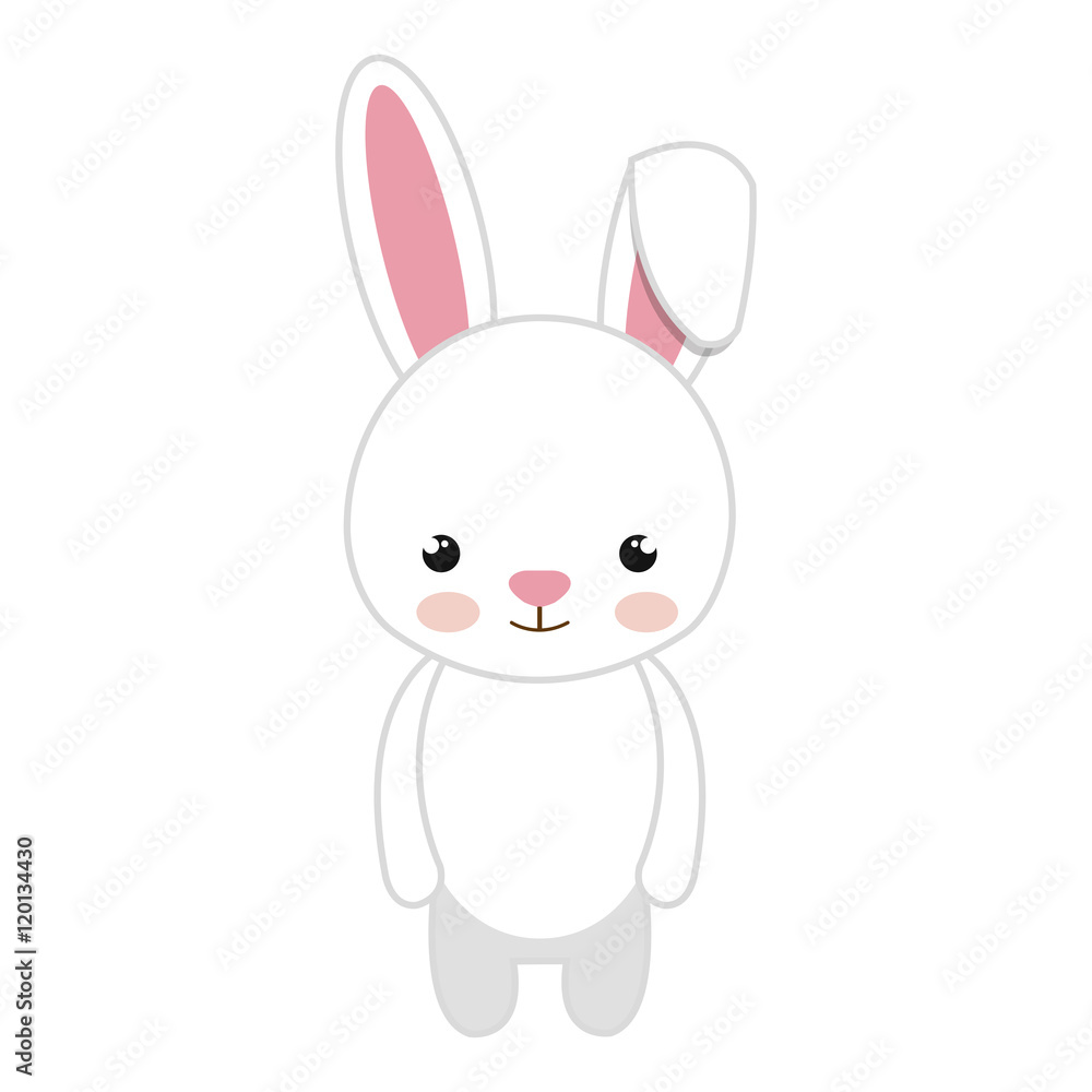 rabbit animal character cute bunny cartoon. vector illustration Stock ...