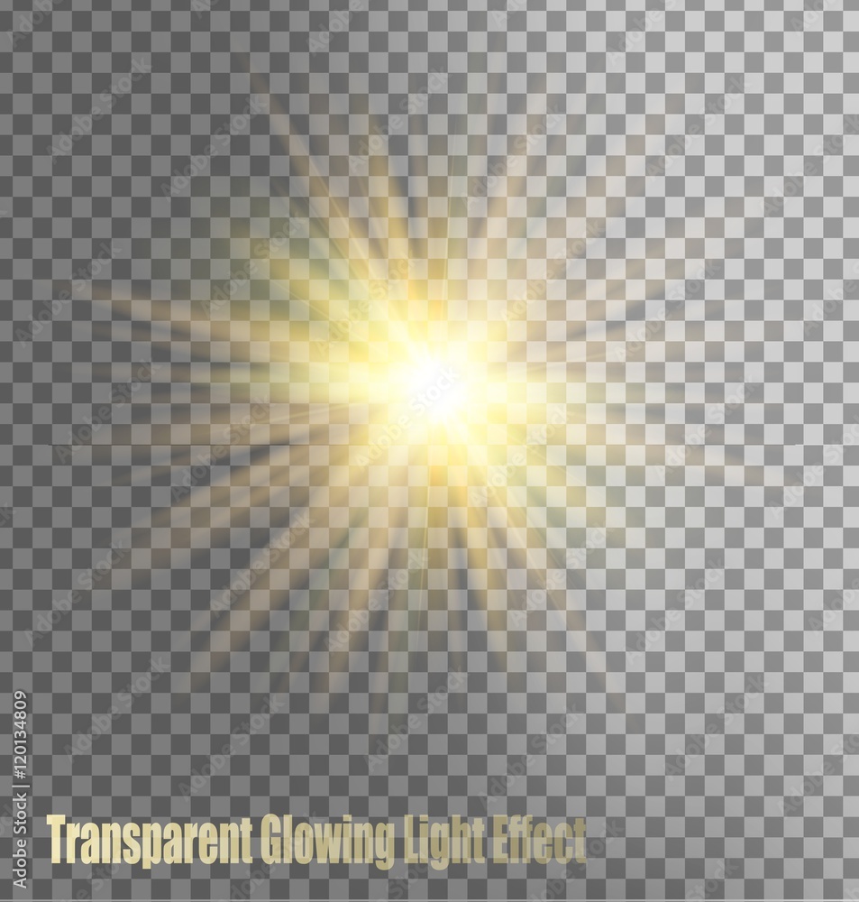 Glowing Light Effect On Transparent Background. Vector Stock Vector ...