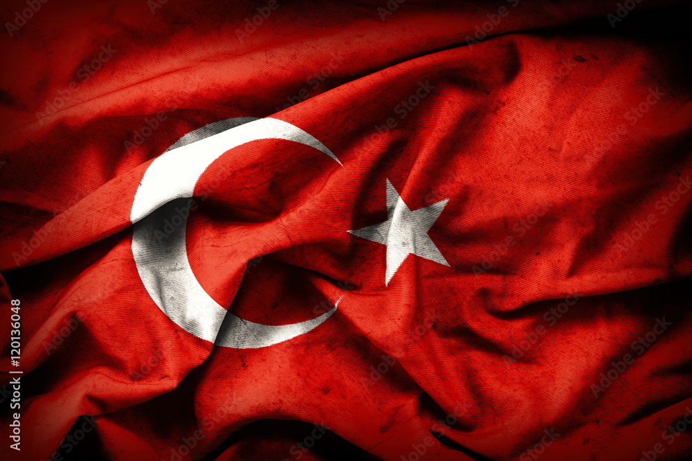 Turkish grunge Flag. An old Turkey Stock Photo | Adobe Stock