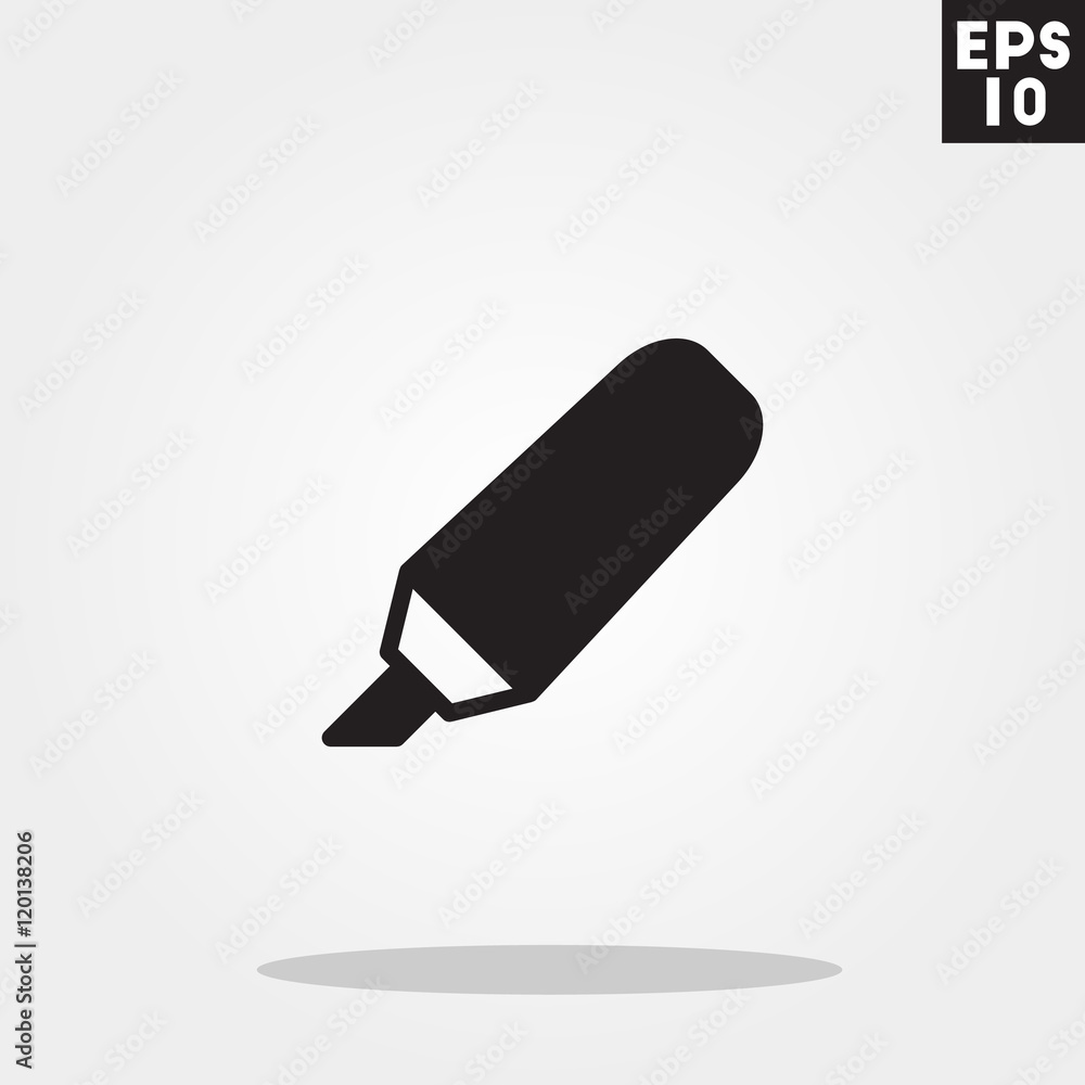 Marker for write icon in trendy flat style isolated on grey background ...