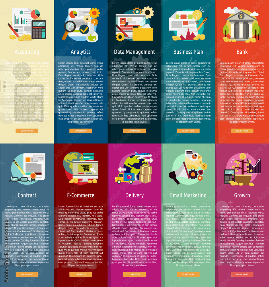 Business and Marketing Vertical Banner Concept Stock Vector | Adobe Stock