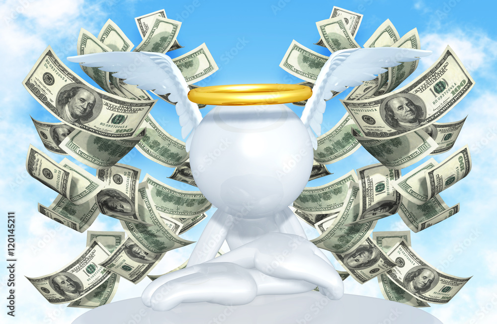 Angel Character With Money Stock Illustration | Adobe Stock