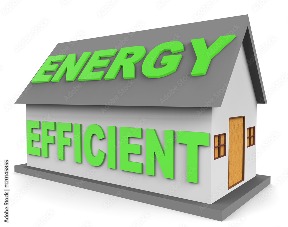 Energy Efficient House Represents Homes 3d Rendering Stock Illustration ...