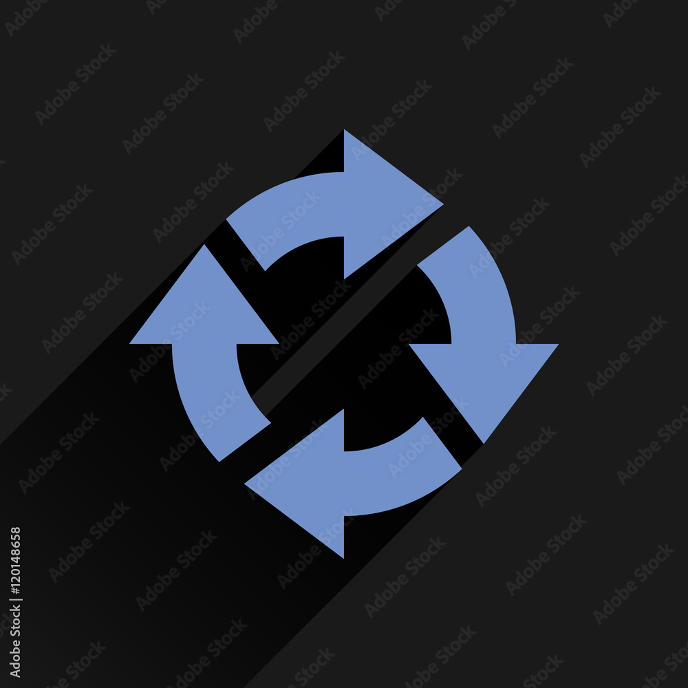 Flat blue arrow icon reset, repeat sign Stock Vector | Adobe Stock