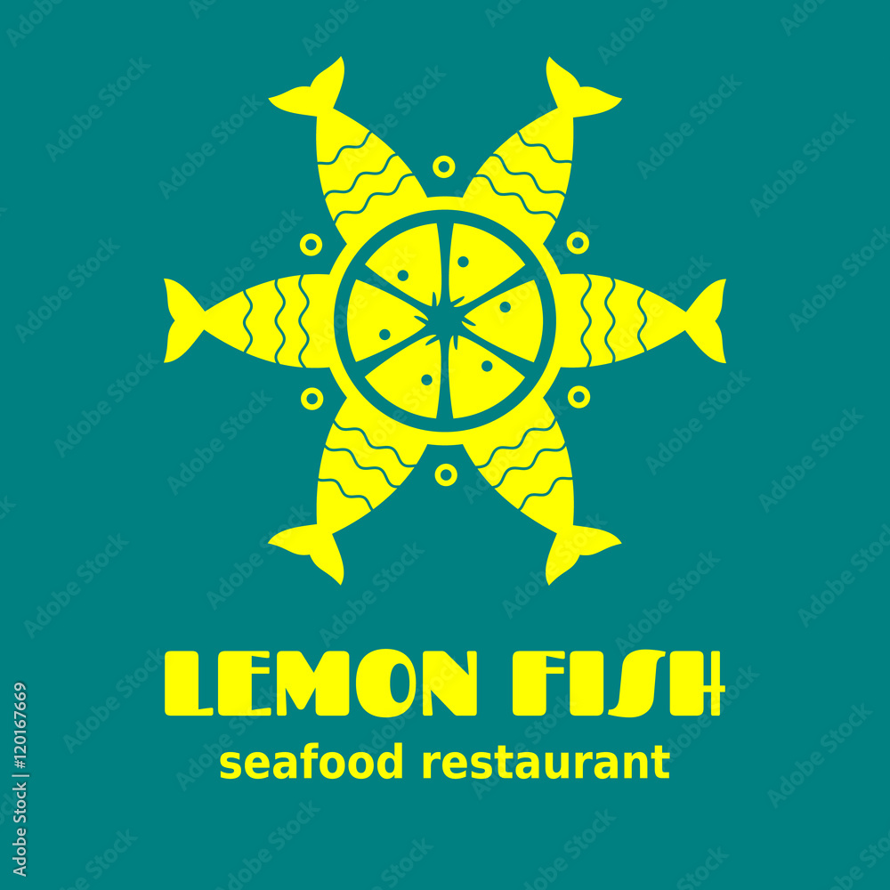 Lemon fish - logo for seafood cafe, restaurant or market Stock Vector ...