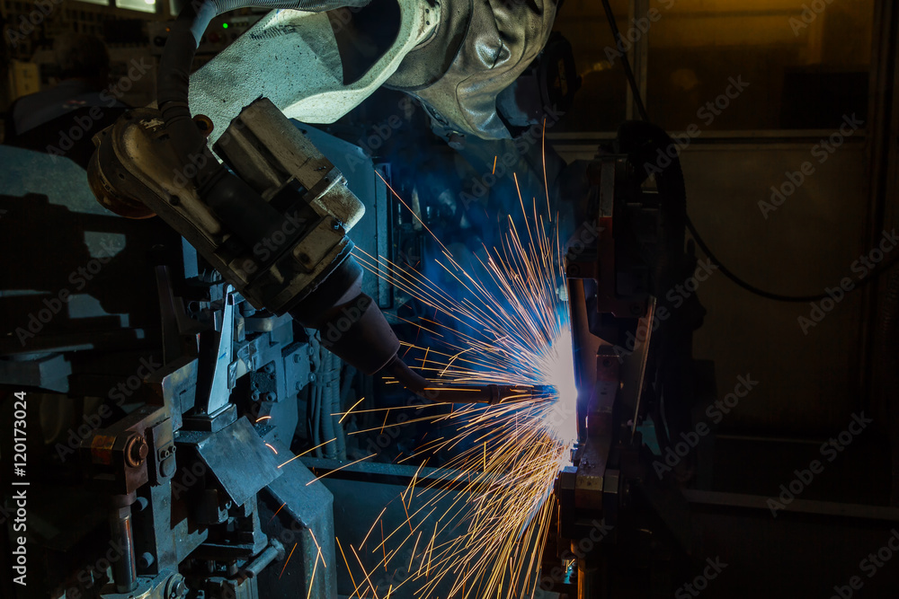 Robot welding modern automated assembly line for automotive industrail ...