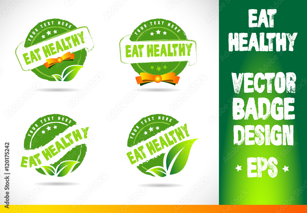Eat healthy Badge Vector Stock Vector | Adobe Stock