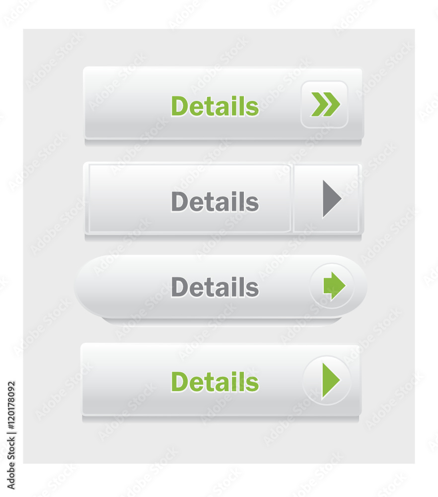 Details. Set of vector web interface buttons. Shapes and styles variations. Stock Vector | Adobe ...