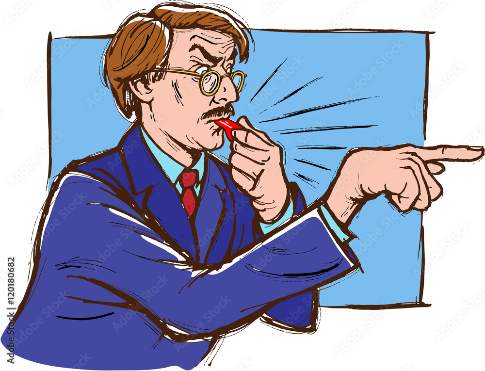 Whistle Blower cartoon Stock Vector | Adobe Stock