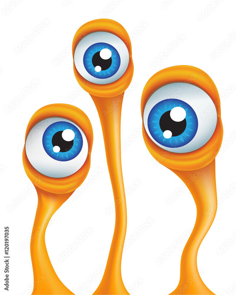 Cartoon Alien Eyes Stock Vector | Adobe Stock