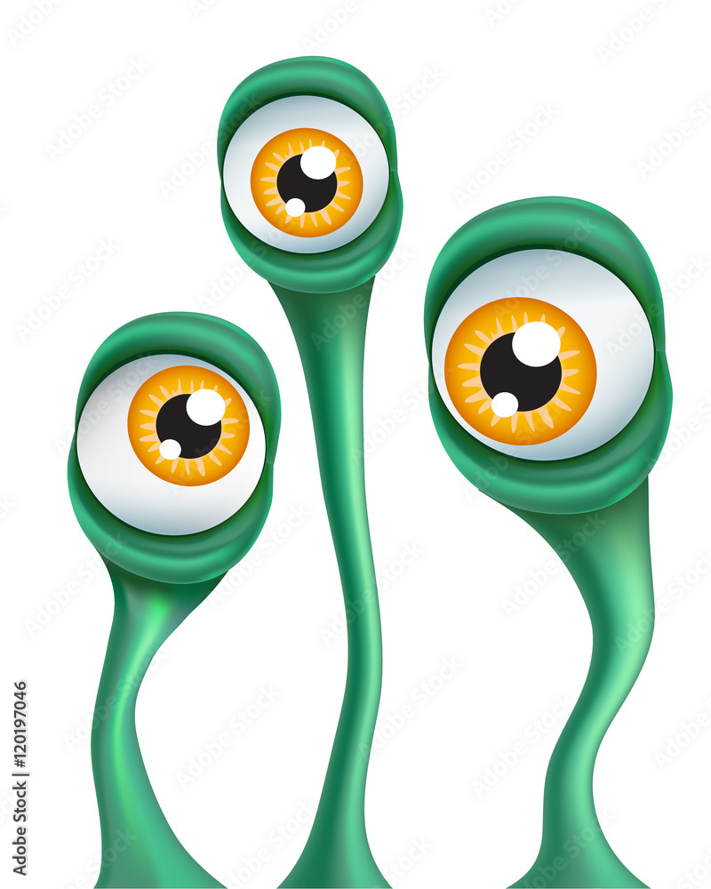 Cartoon Alien Eyes Stock Vector | Adobe Stock