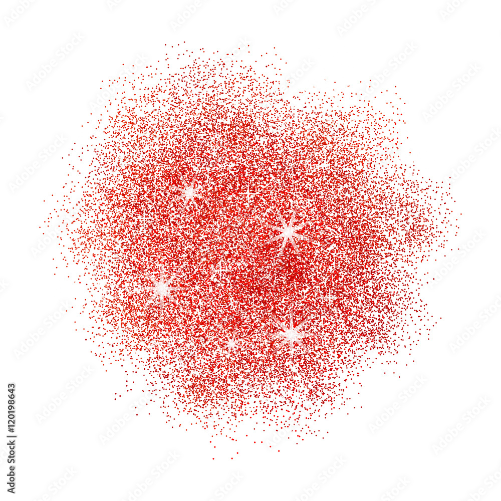 Red glitter texture splash on white background. Stock Vector | Adobe Stock