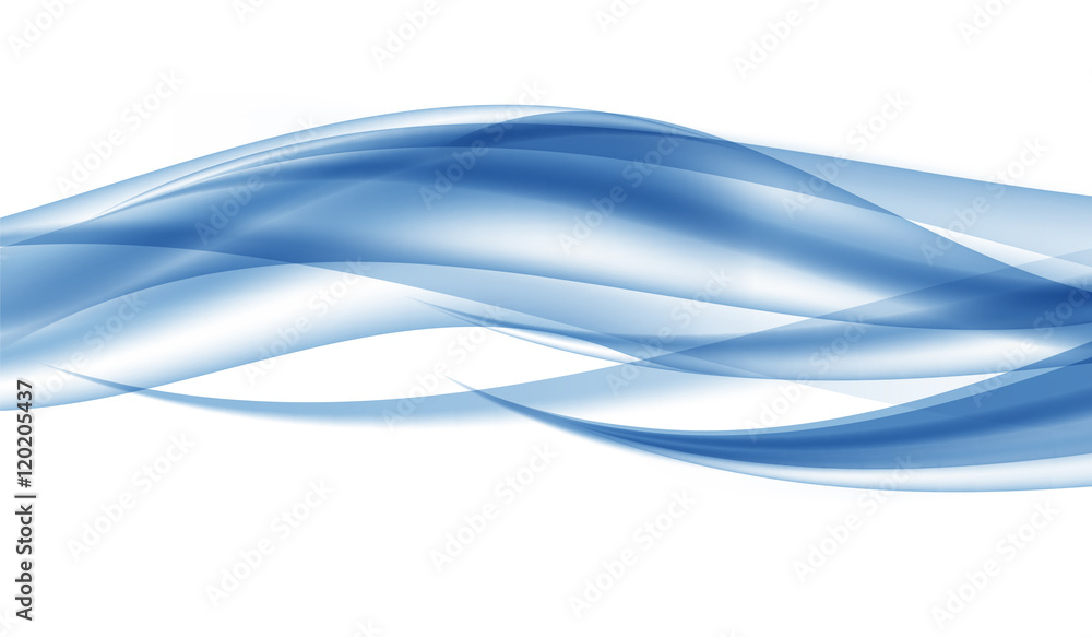 Abstract Blue Wave Set on Transparent Background. Vector Illust Stock ...