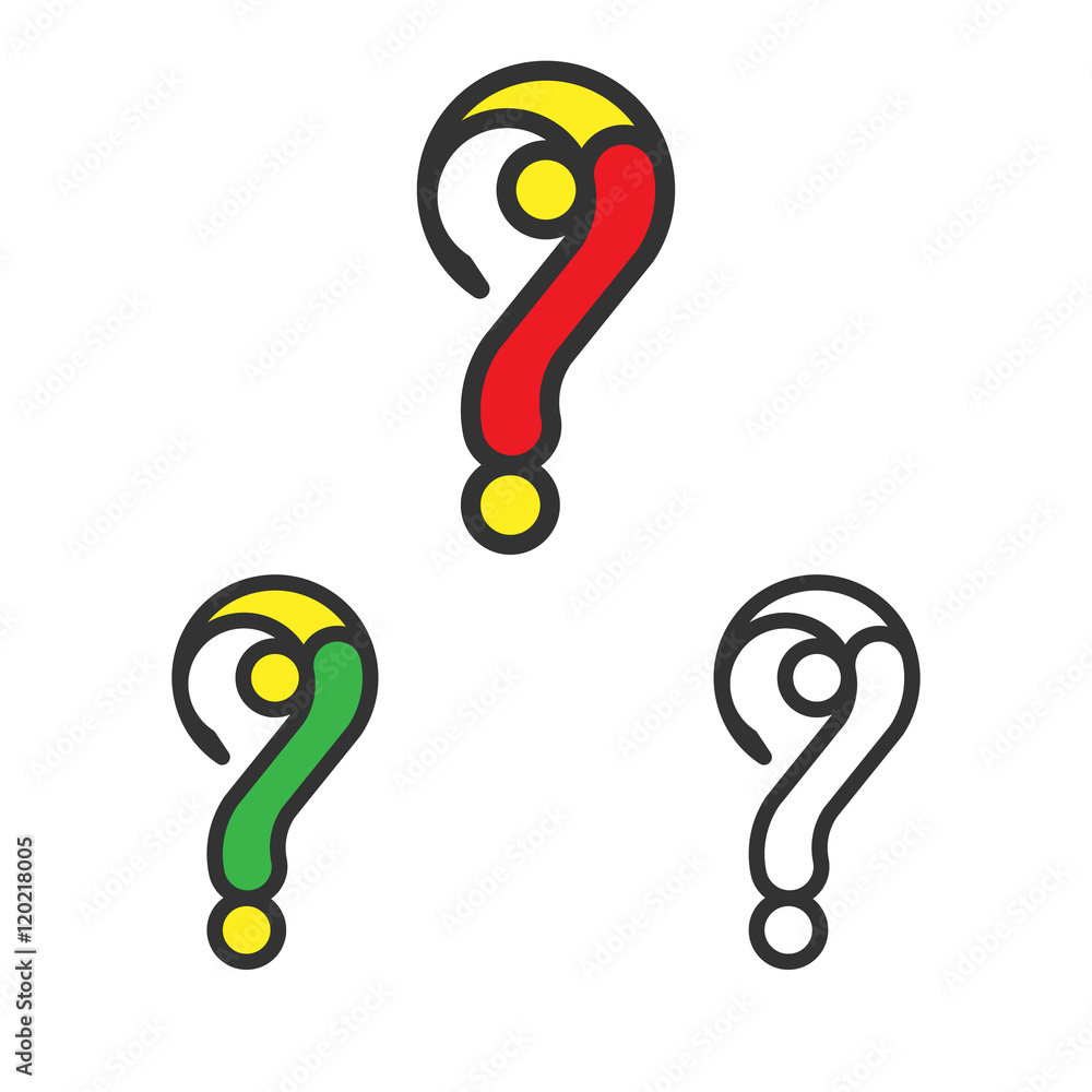 Logo Template Set. Question Mark. Logotype Variants. Vector. Stock ...