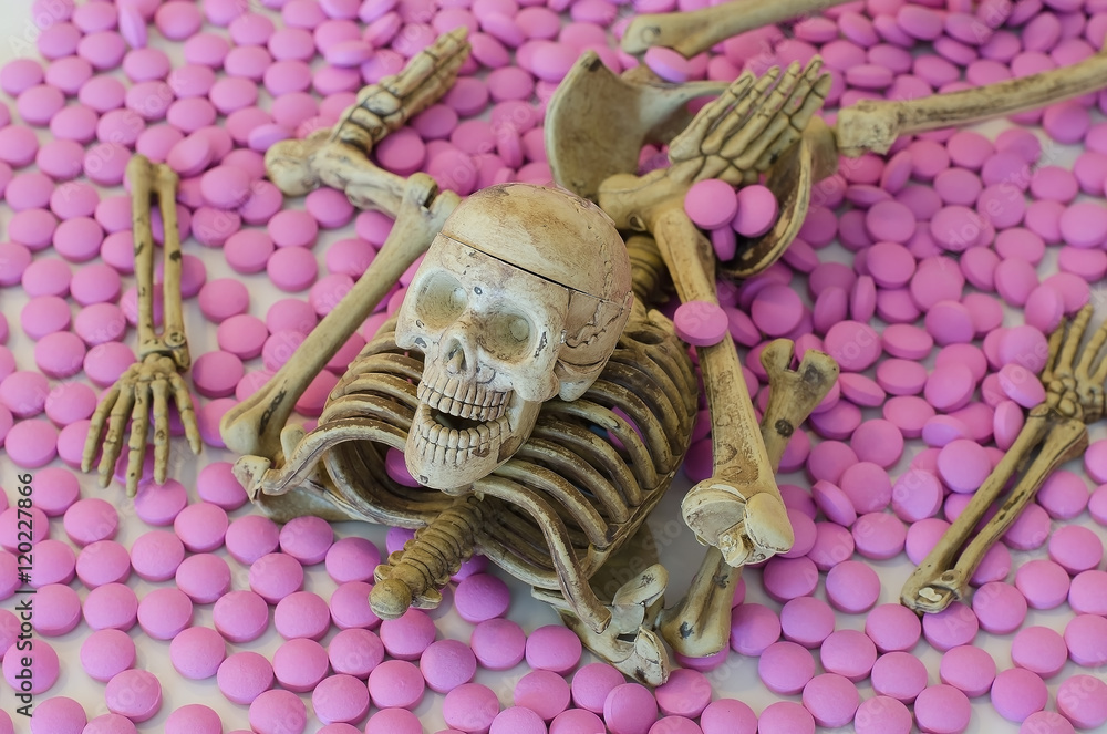 Disease and death, skull therapeutic drugs, about ghosts, demons, like ...