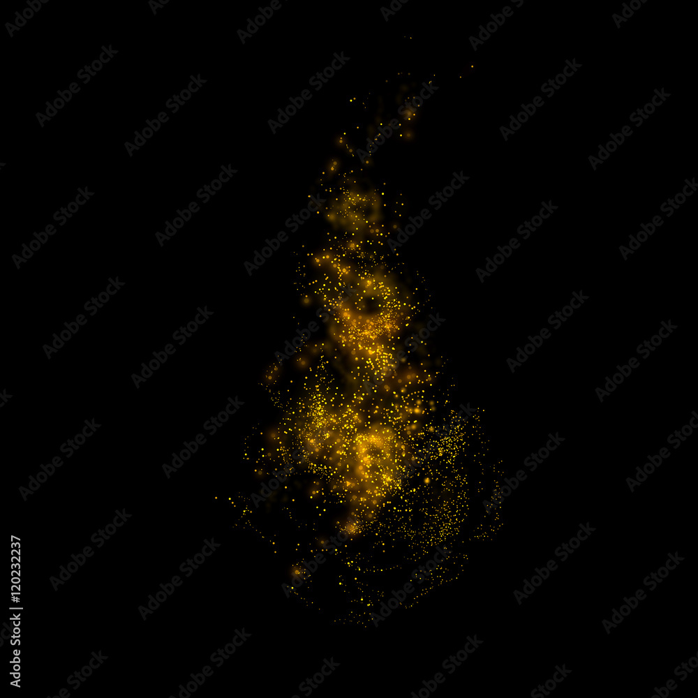 Gold glittering star magic dust on background. Stock Illustration | Adobe Stock