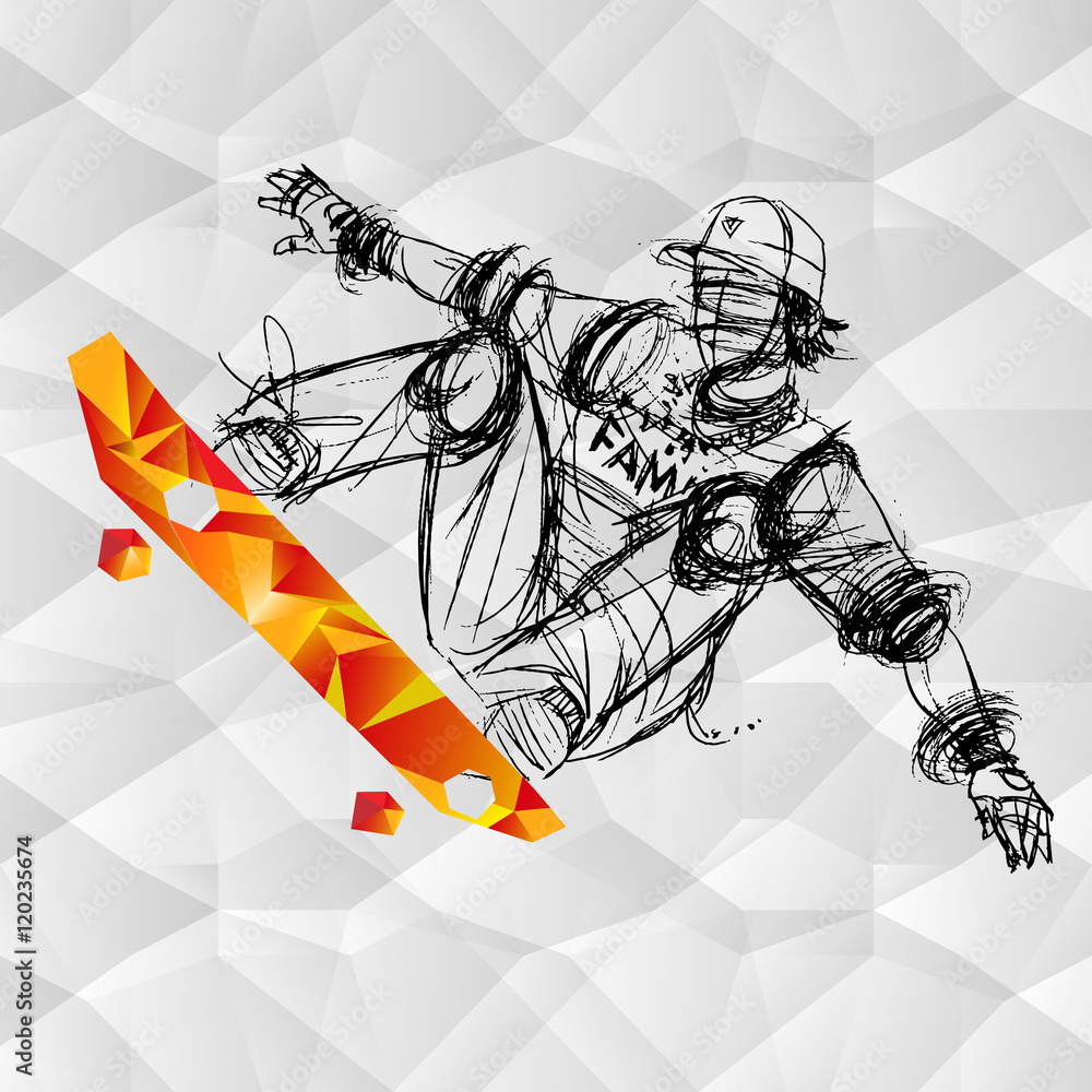 skate. Vector illustration. Stock Vector | Adobe Stock