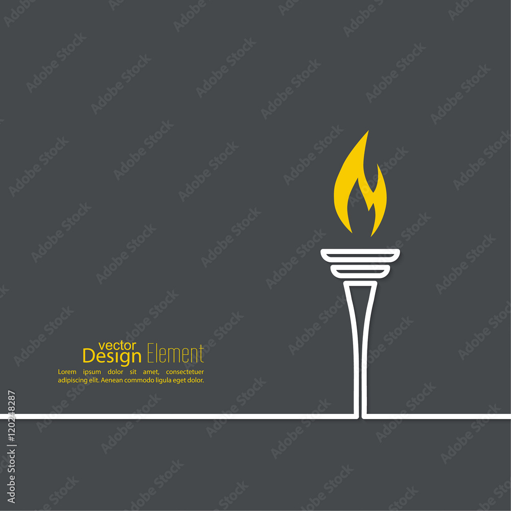 Vector icon of torch. Stock Vector | Adobe Stock