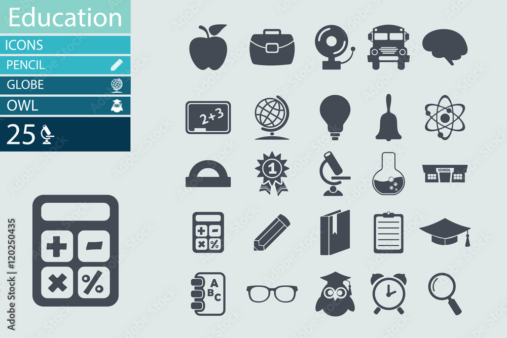 Set of flat design concept icons for education Stock Vector | Adobe Stock Set of flat design concept icons for education Stock Vector | Adobe Stock