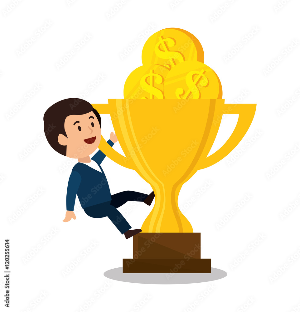 cartoon man money earnings design isolated vector illustration eps 10 ...