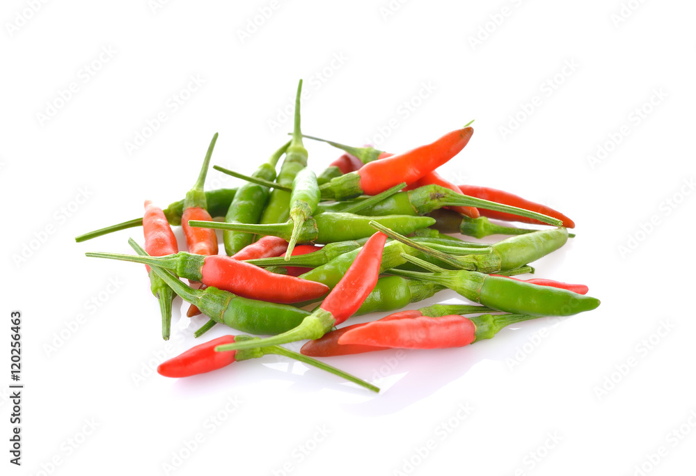 Fresh chilli on white background Stock Photo | Adobe Stock